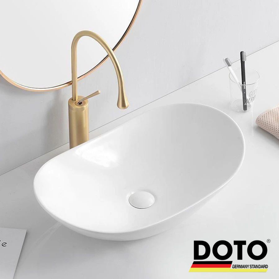 Lavabo Đặt Bàn Thuyền Trắng Sứ Ceramic DT-LA03T – Doto – Thiết bị vệ sinh